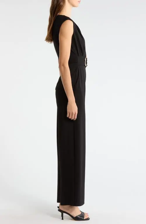 TAHARI ASL Buckle Detail Jumpsuit