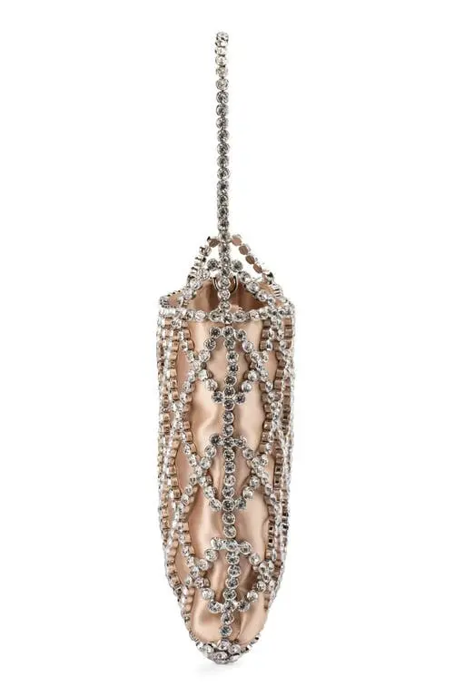 OLGA BERG Crystal Cage Top Handle Bag