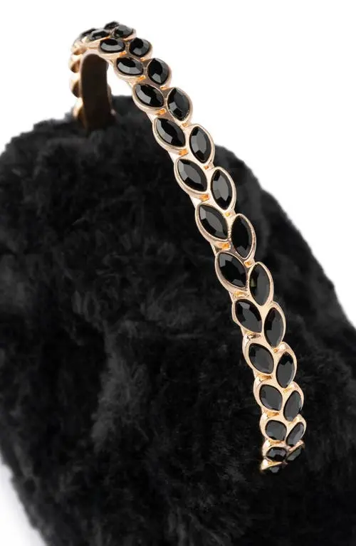 OLGA BERG Faux Fur Top Handle Bag
