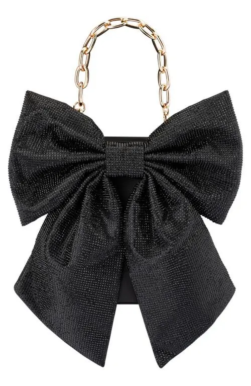 OLGA BERG Drew Crystal Bow Top Handle Bag