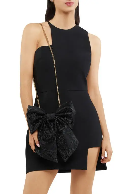 OLGA BERG Drew Crystal Bow Top Handle Bag