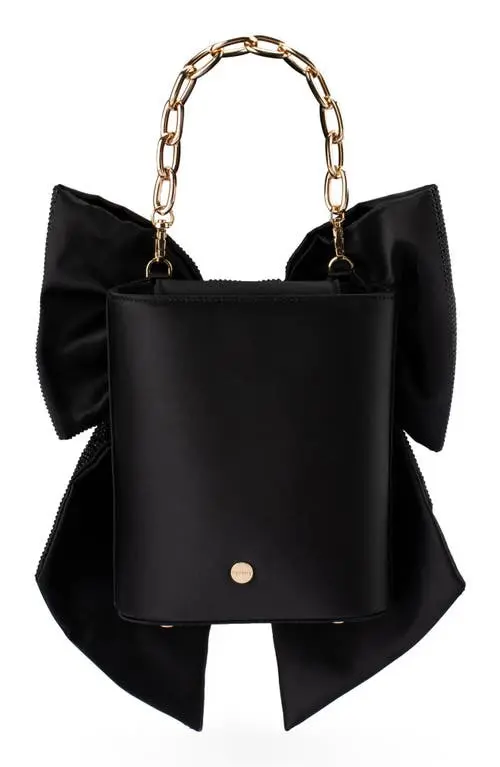 OLGA BERG Drew Crystal Bow Top Handle Bag