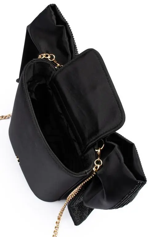 OLGA BERG Drew Crystal Bow Top Handle Bag