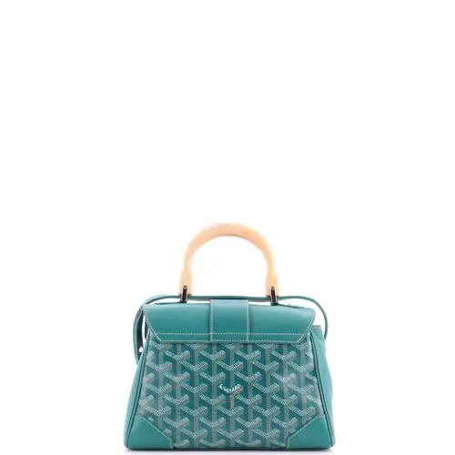 Goyard Saigon Top Handle Bag Coated Canvas With Leather Mini - Green