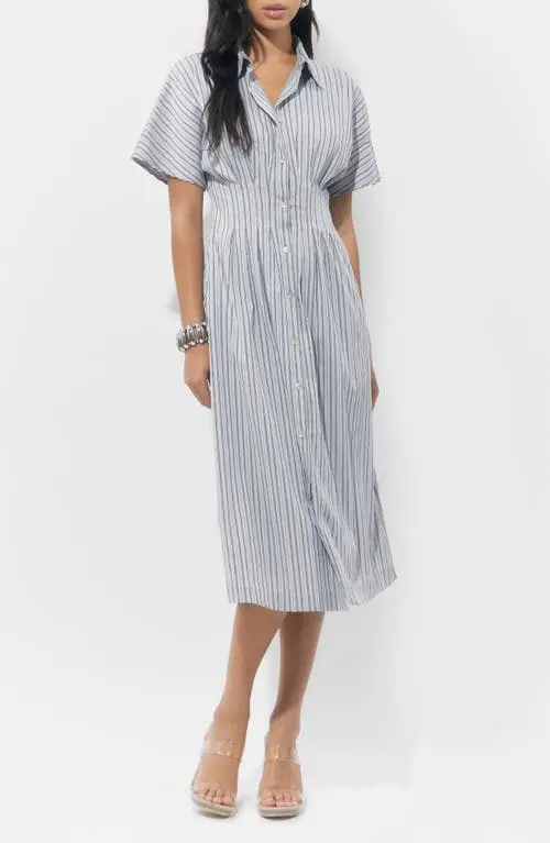 Adelyn Rae Audrey Stripe Shirt Dress