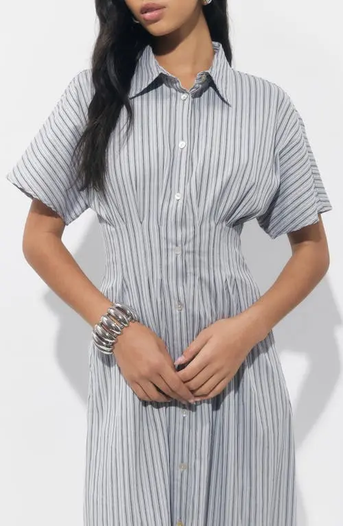 Adelyn Rae Audrey Stripe Shirt Dress