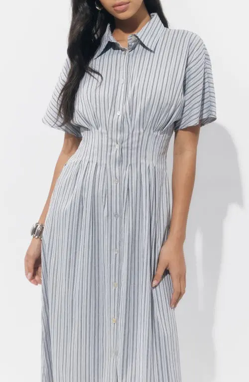 Adelyn Rae Audrey Stripe Shirt Dress