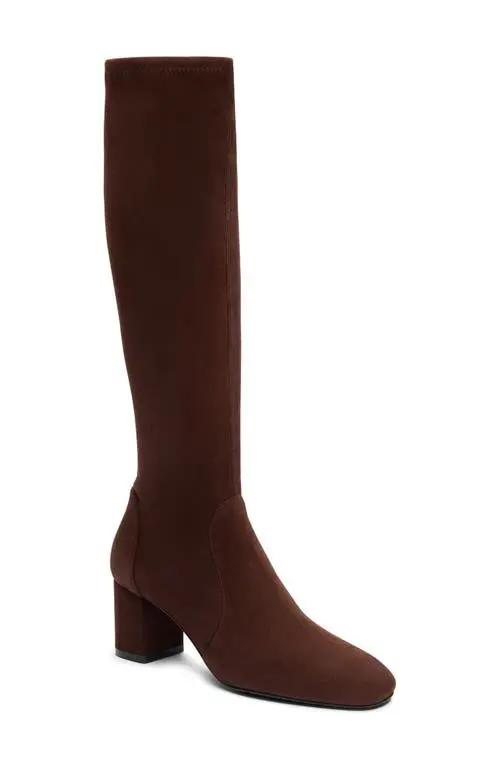STUART WEITZMAN Lucie Knee High Block Heel Boot - Walnut