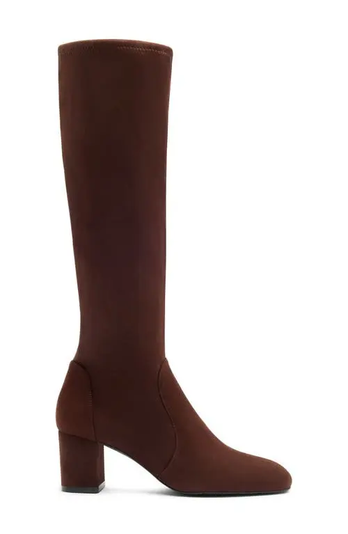 STUART WEITZMAN Lucie Knee High Block Heel Boots - Walnut