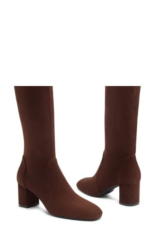 STUART WEITZMAN Lucie Knee High Block Heel Boots - Walnut