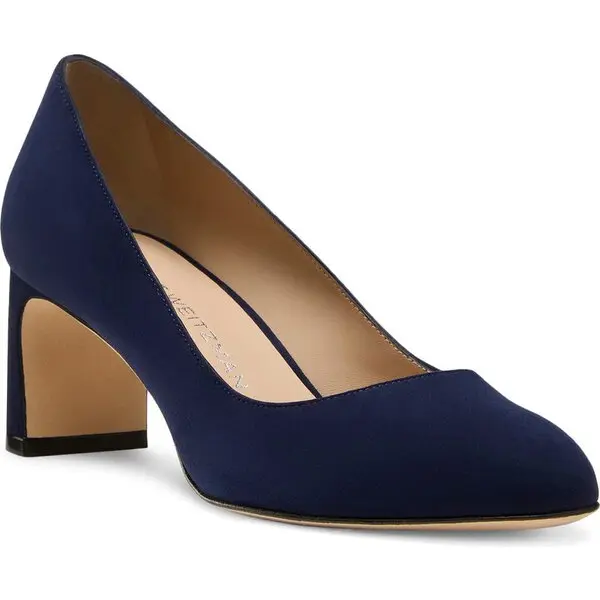 STUART WEITZMAN Babette Block Heel Pump - Nice Blue