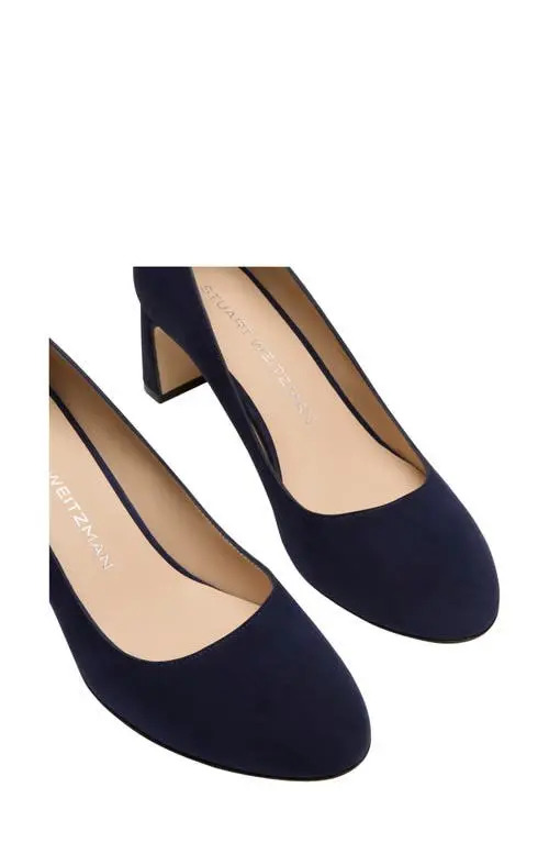 STUART WEITZMAN Babette Block Heel Pump - Nice Blue