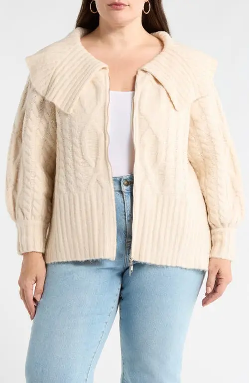 SUGARLIPS Mitchell Crop Zip Cardigan