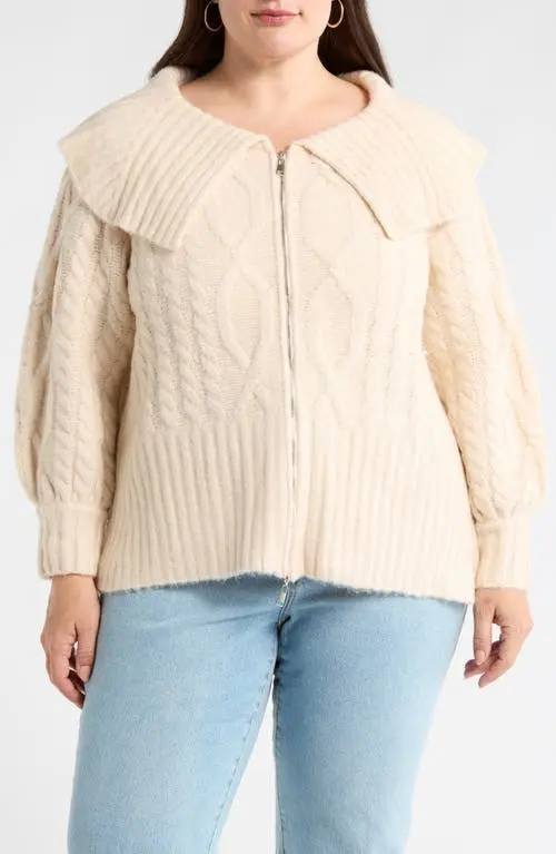SUGARLIPS Mitchell Crop Zip Cardigan