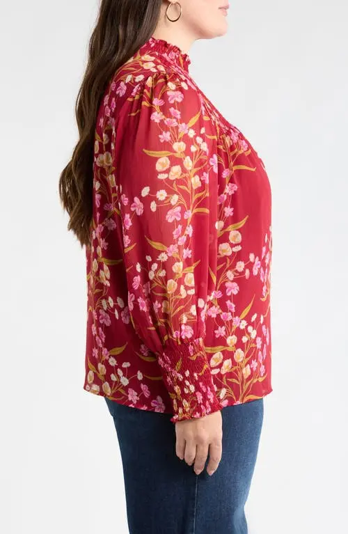 SUGARLIPS Ginnie Floral Balloon Sleeve Top