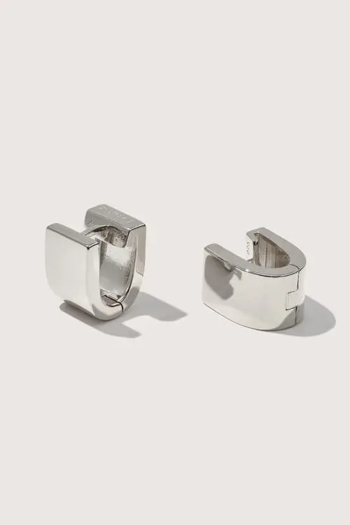 OTIUMBERG Sterling Square Huggie Earrings - Silver