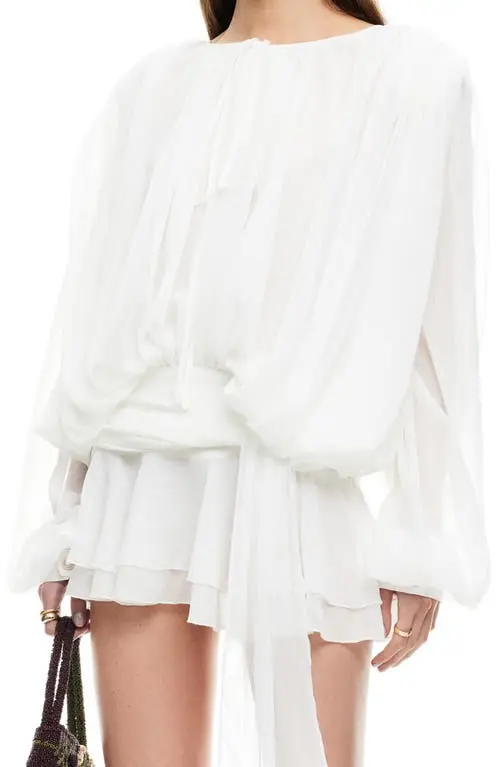 Lioness Elements Long Sleeve Chiffon Minidress - Moonlight