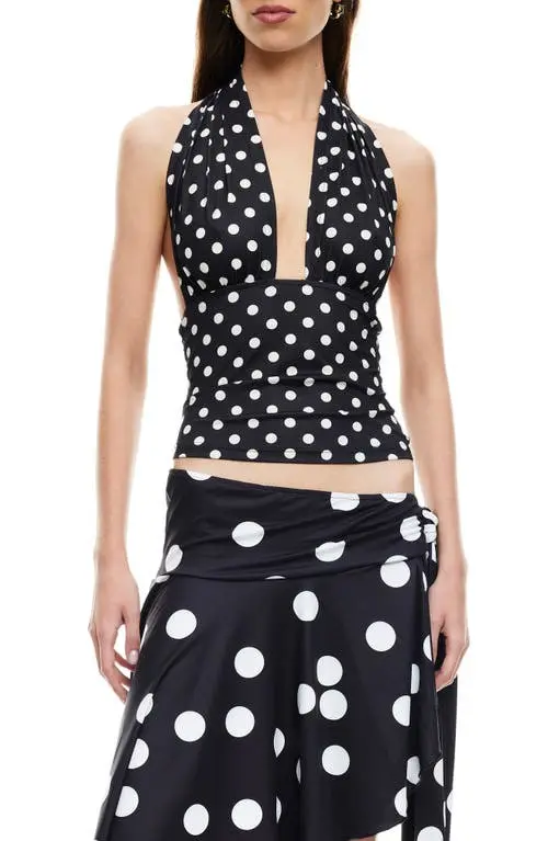 Lioness Safari Halter Top - Noir Polka