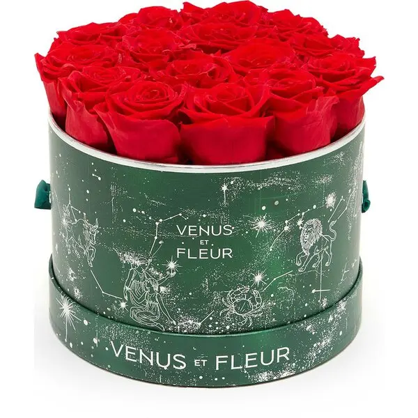 Venus Et Fleur Small Round Holiday Zodiac Eternity Roses® - Red
