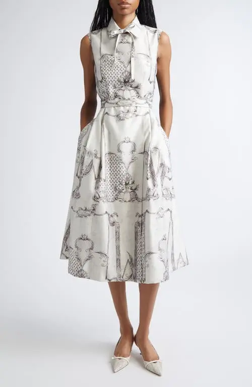 Max Mara Ambuto Sleeveless Fit & Flare Dress - Ivory