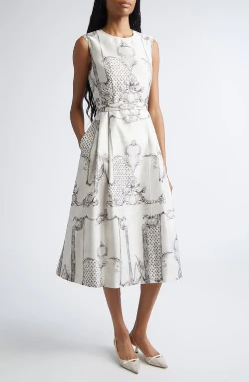Max Mara Ambuto Sleeveless Fit & Flare Dress - Ivory