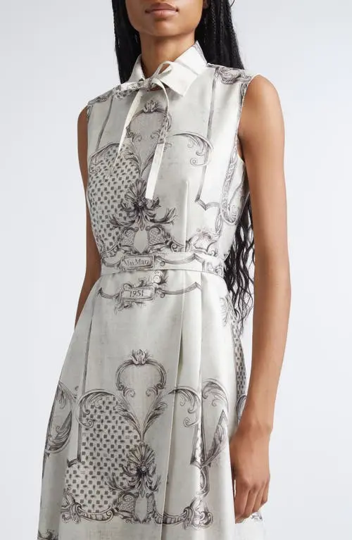 Max Mara Ambuto Sleeveless Fit & Flare Dress - Ivory