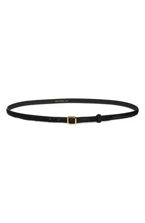 Lié Studio The Georgia Slim Suede Belt - Gold/black Calf Hair