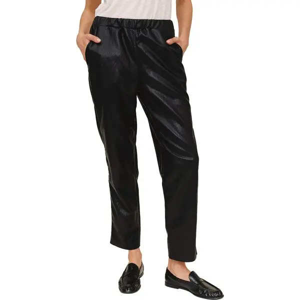 Bella Dahl Faux Leather Pull-on Pants - Black