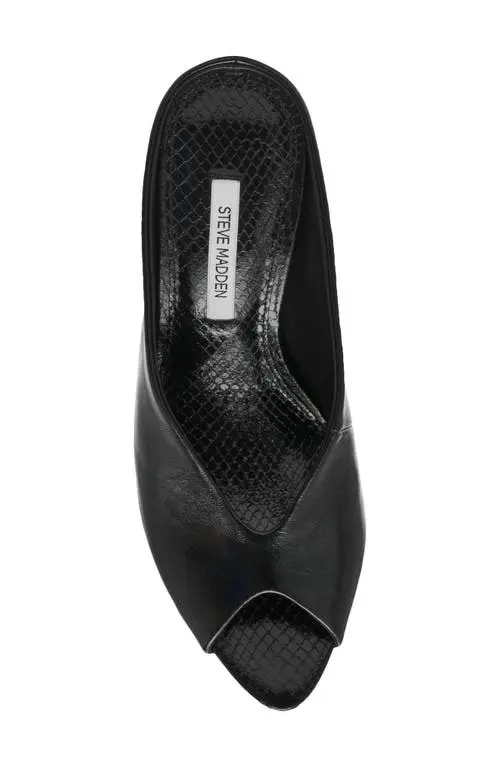 Steve Madden Agaze Peep Toe Slide Sandal - Black