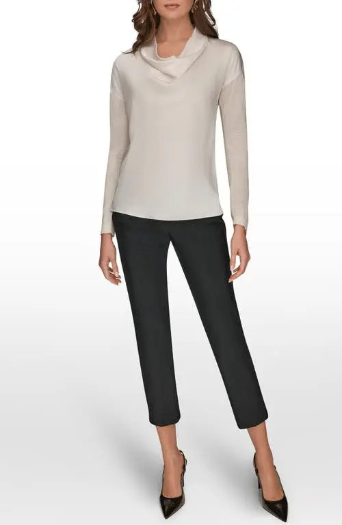 Donna Karan New York Mixed Media Cowl Neck Top