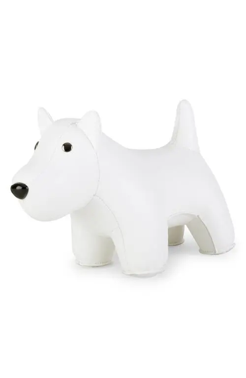 ZUNY Westie Faux Leather Bookend - White