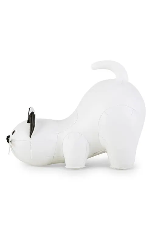 ZUNY Cat Faux Leather Bookend - White Black