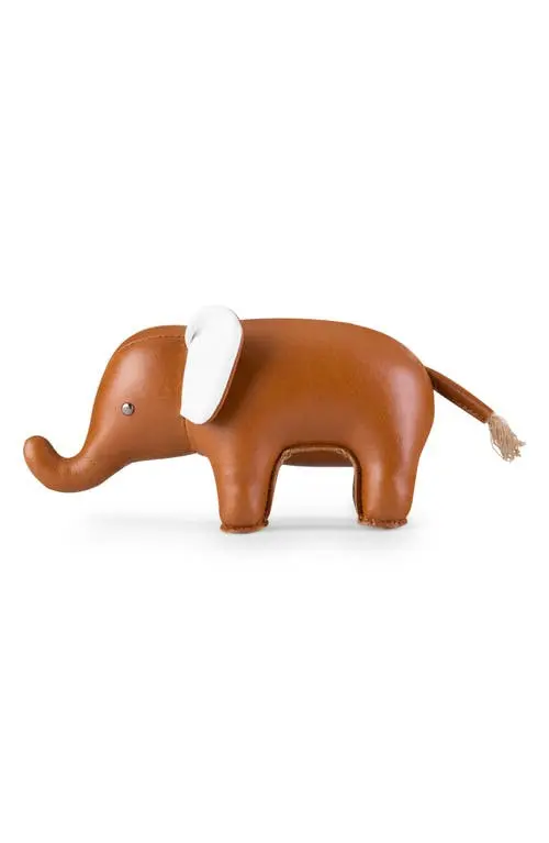 ZUNY Elephant Paperweight - Tan White