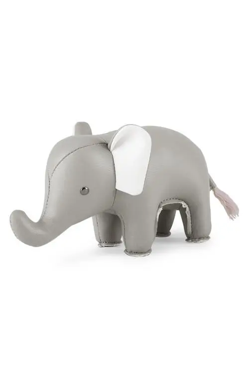 ZUNY Elephant Bookend - Gray White