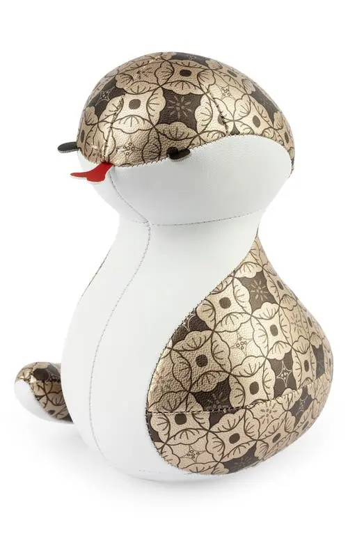 ZUNY Snake Nick Paperweight - Gold Blossom White