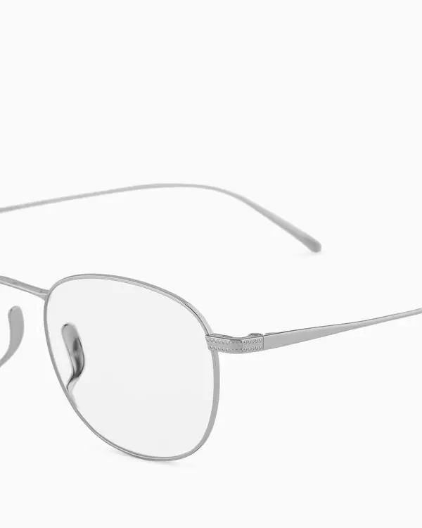 Giorgio Armani Panto Eyeglasses - Silver
