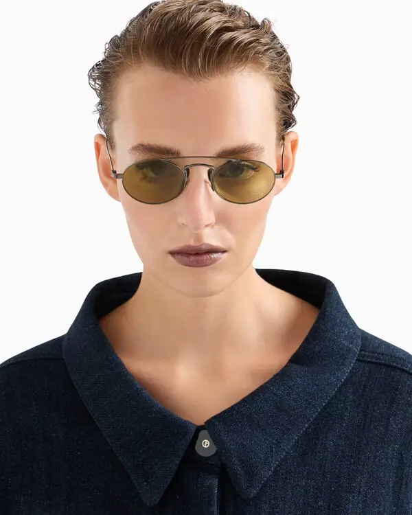 Giorgio Armani Oval Sunglasses - Grey