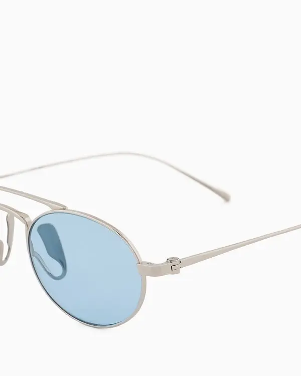 Giorgio Armani Oval Sunglasses - Silver