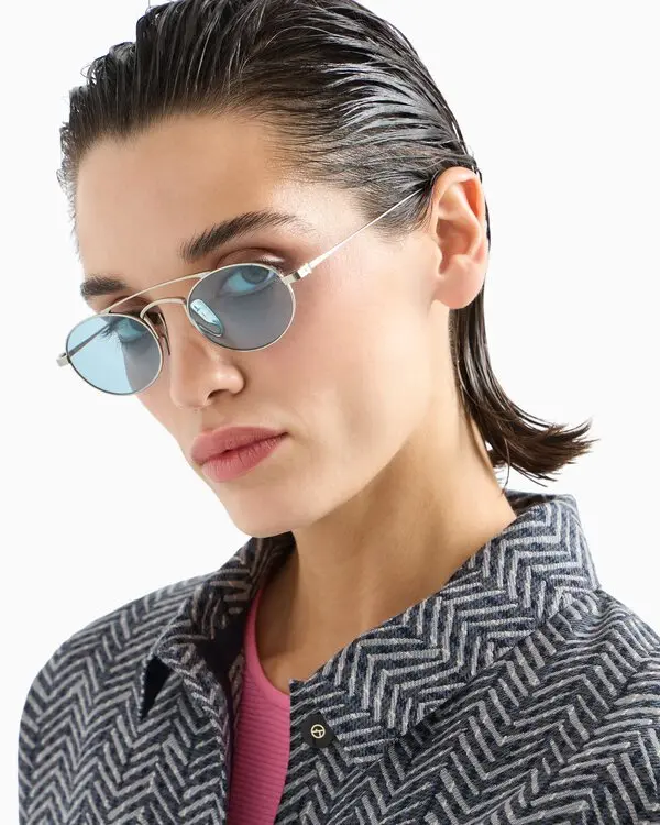 Giorgio Armani Oval Sunglasses - Silver