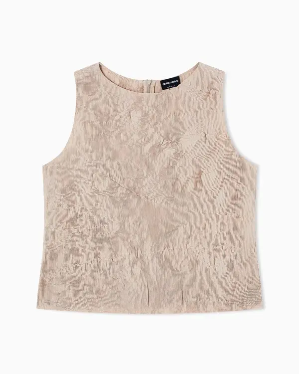 Giorgio Armani Micro Pleated Sleeveless Top