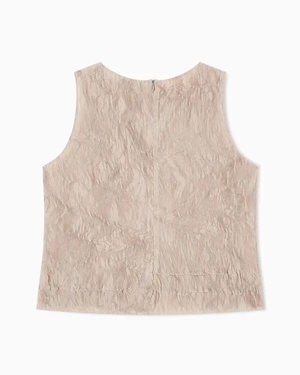 Giorgio Armani Micro Pleated Sleeveless Top
