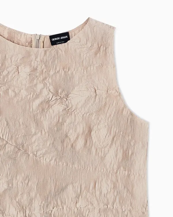 Giorgio Armani Micro Pleated Sleeveless Top