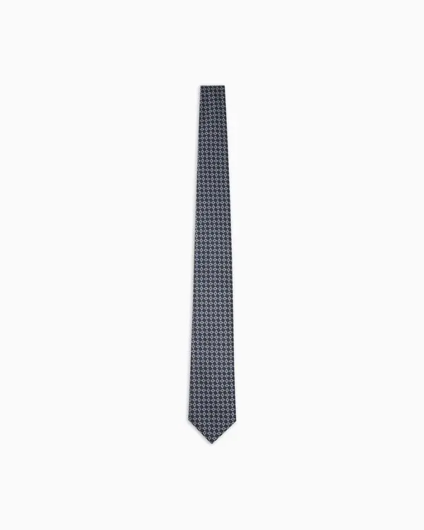 Giorgio Armani Pure Silk Diamond Jacquard Neck Tie