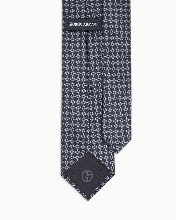 Giorgio Armani Pure Silk Diamond Jacquard Neck Tie