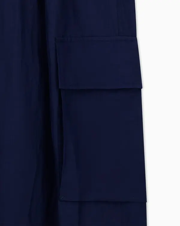 Giorgio Armani Viscose And Linen Canvas Cargo Trousers