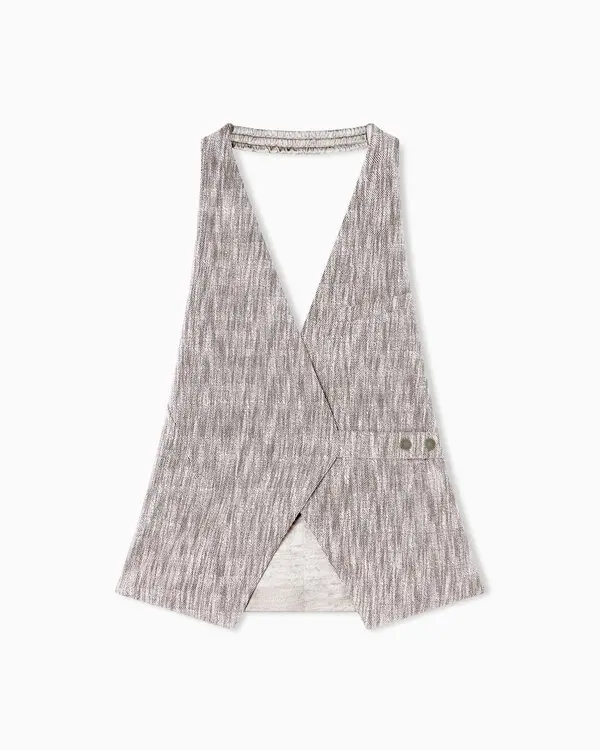 Giorgio Armani Chevron Jersey Crossover Waistcoat