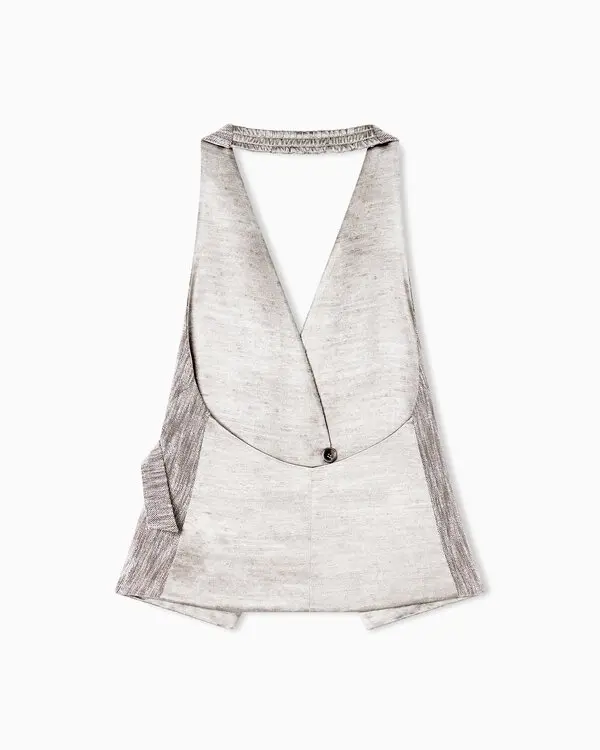 Giorgio Armani Chevron Jersey Crossover Waistcoat