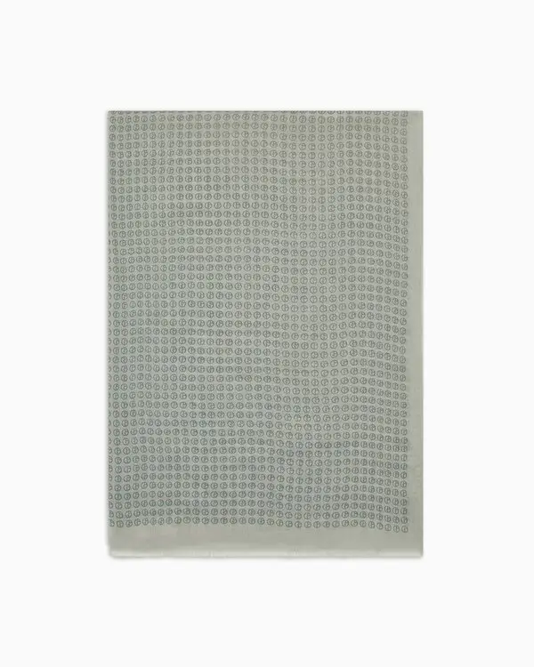Giorgio Armani Printed Cashmere And Modal Stole - Light_blue