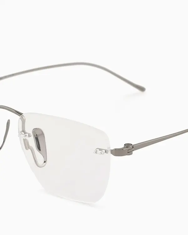 Giorgio Armani Pillow Eyeglasses - Silver
