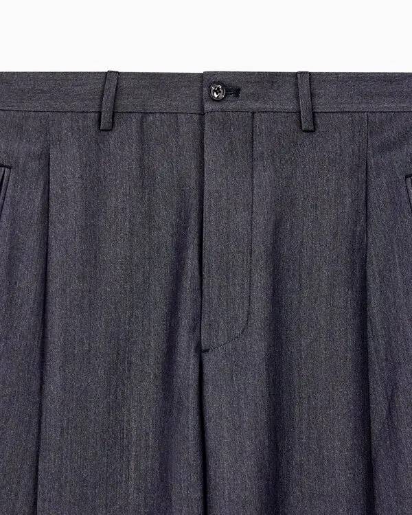 Giorgio Armani Single-pleat Virgin Wool Trousers